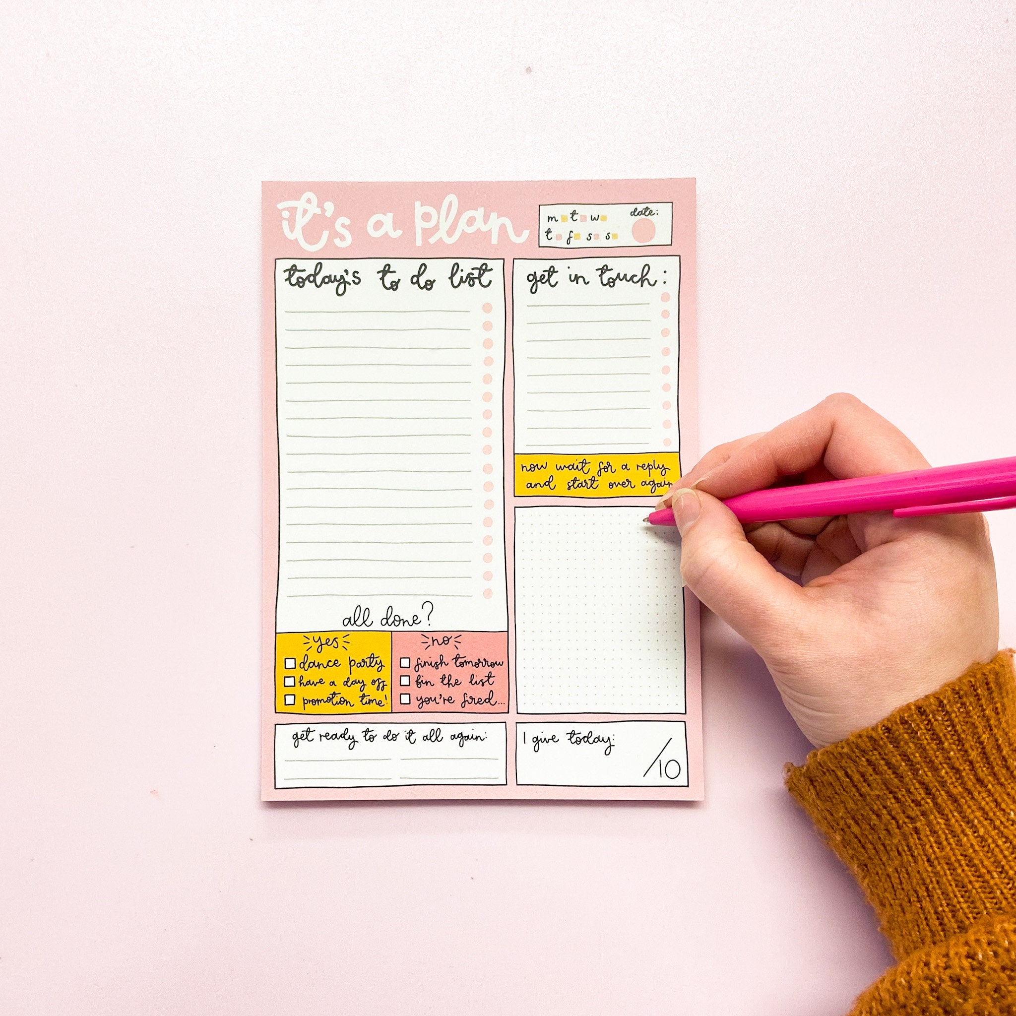 A5 Notepad Daily Planner It's A Plan - Etsy