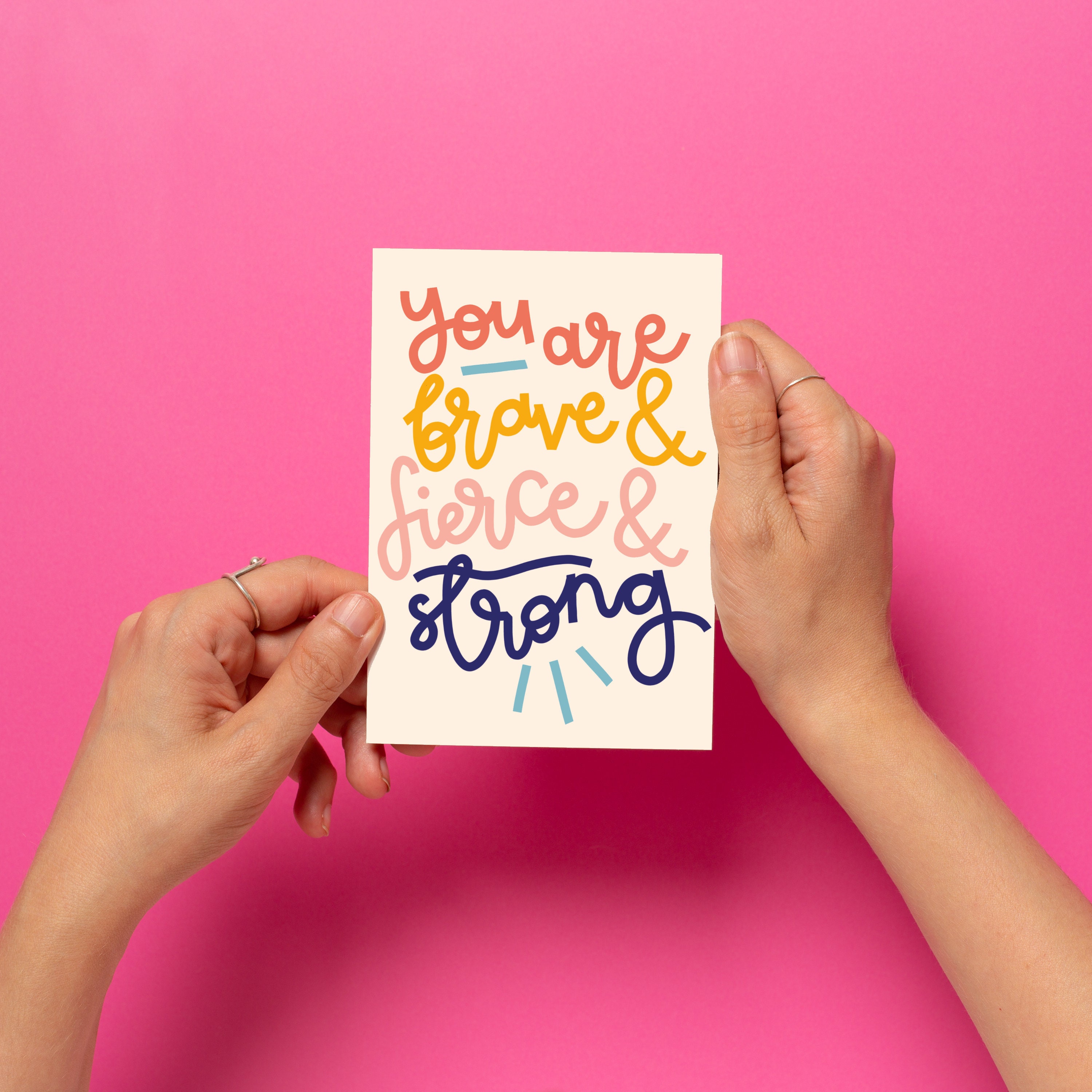 You Are Brave and Fierce and Strong Greeting Card | Etsy UK