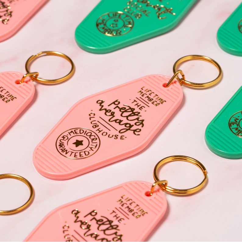 The Pretty Average Clubhouse - Motel Keyring - Pink - Etsy