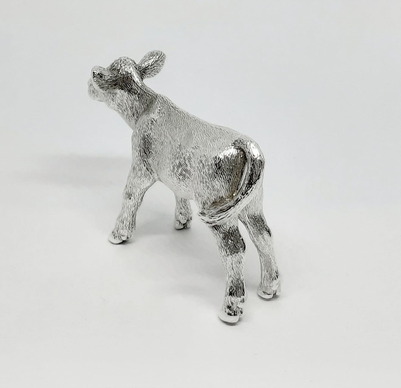 English Hallmarked Solid Sterling Silver Calf Animal Model Figurine ...