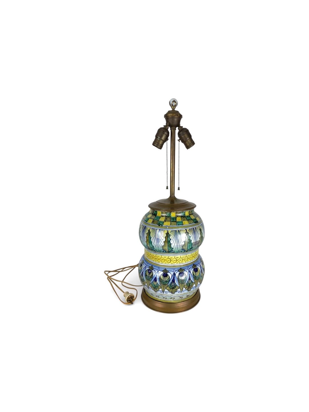 Italian Lamp Hand Painted Deruta Marble Finial Italy Pottery - Etsy