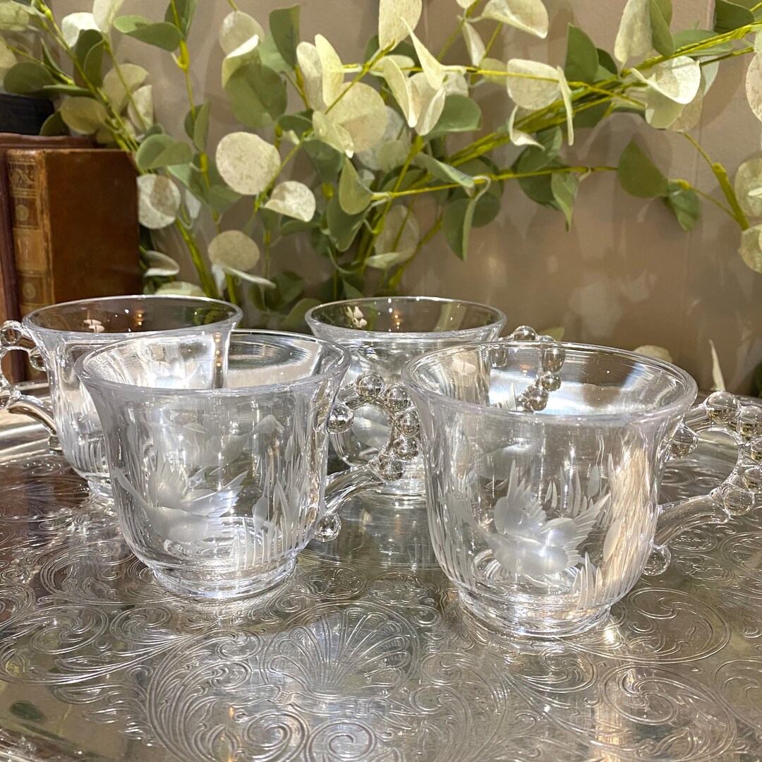 Vintage Imperial Candlewick Glass Mallard Punch Cups Duck 2 7/8 Etched ...