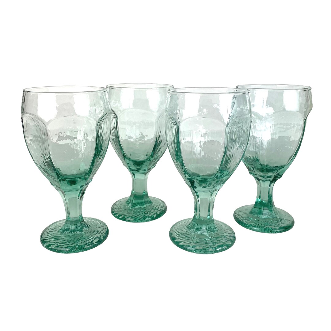 Libbey Chivalry Light Green Glass Water Goblets 6 1/2 Tall - Etsy
