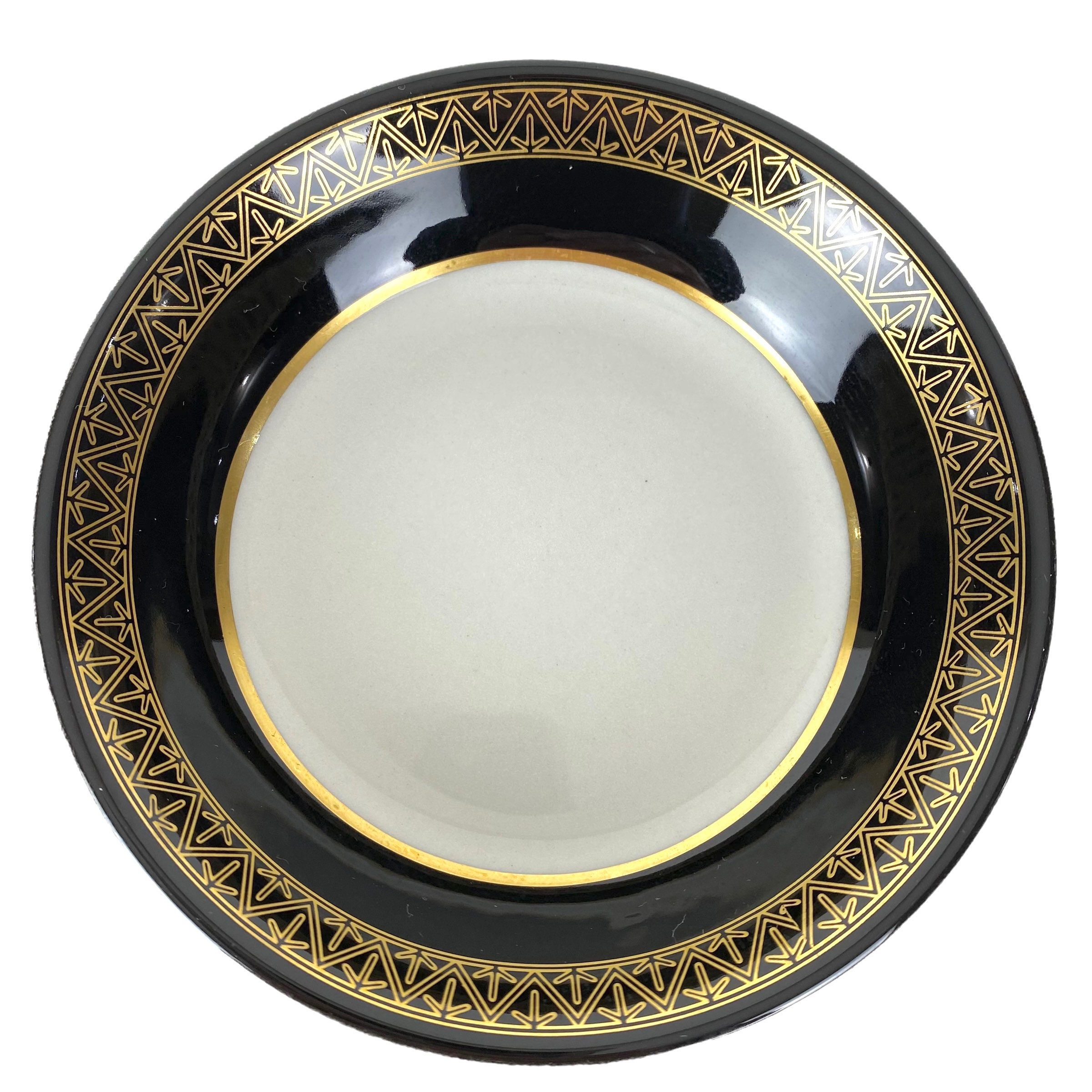 Shenango China Restaurant Ware Vintage Black Fruit Dessert Bowls Set 4 ...
