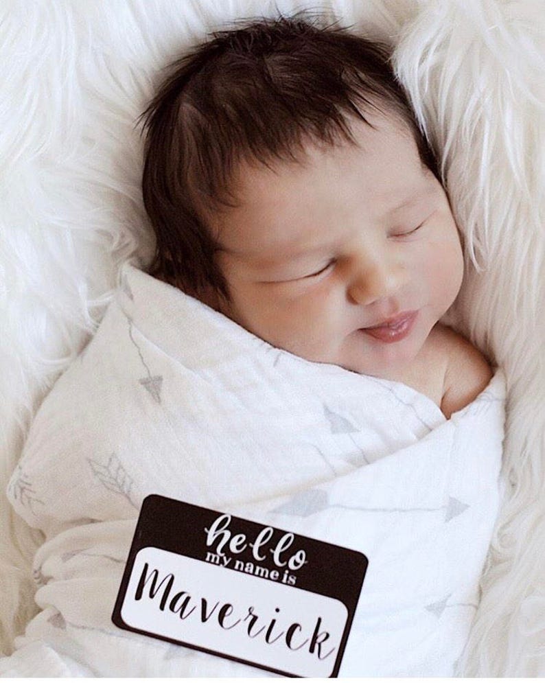 Hello My Name Is sticker Baby Announcement StickerCHOOSE | Etsy