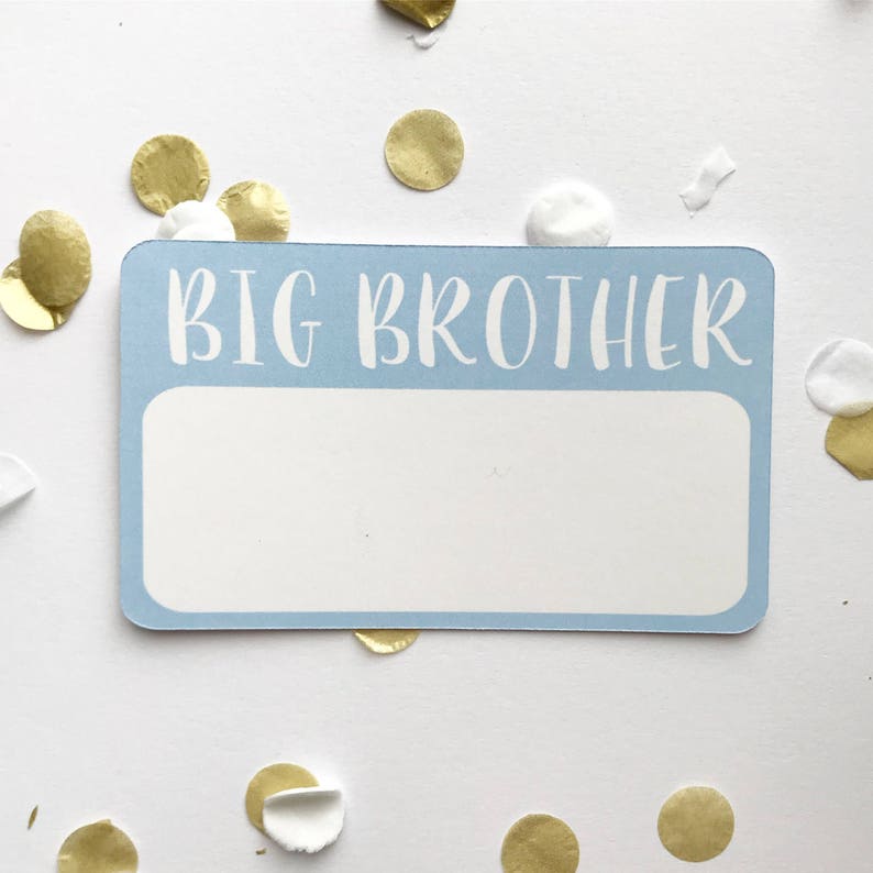 Big Sister Big Brother Hello My Name Is Baby Announcement | Etsy