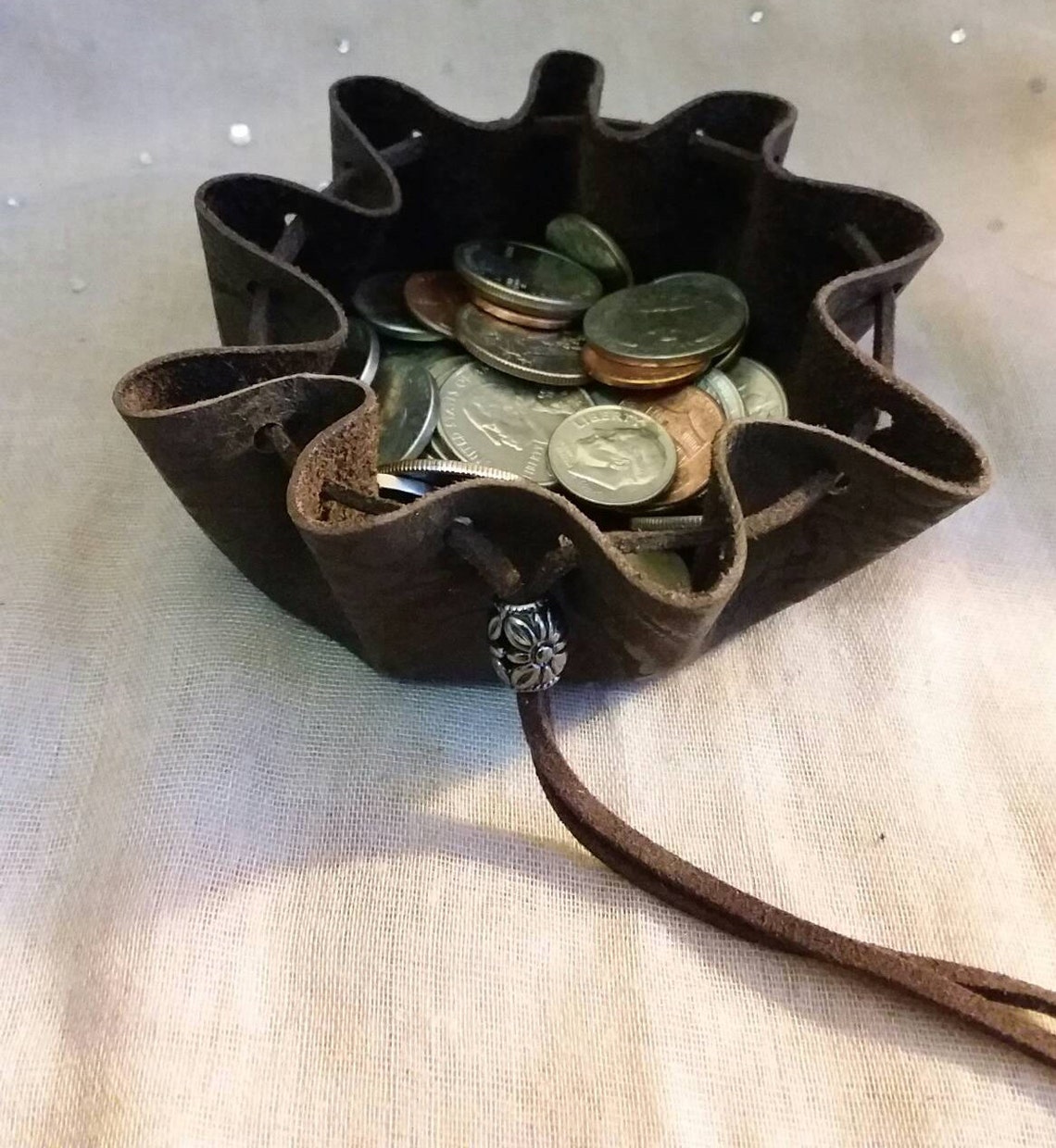 Medieval style leather drawstring coin pouch purse | Etsy