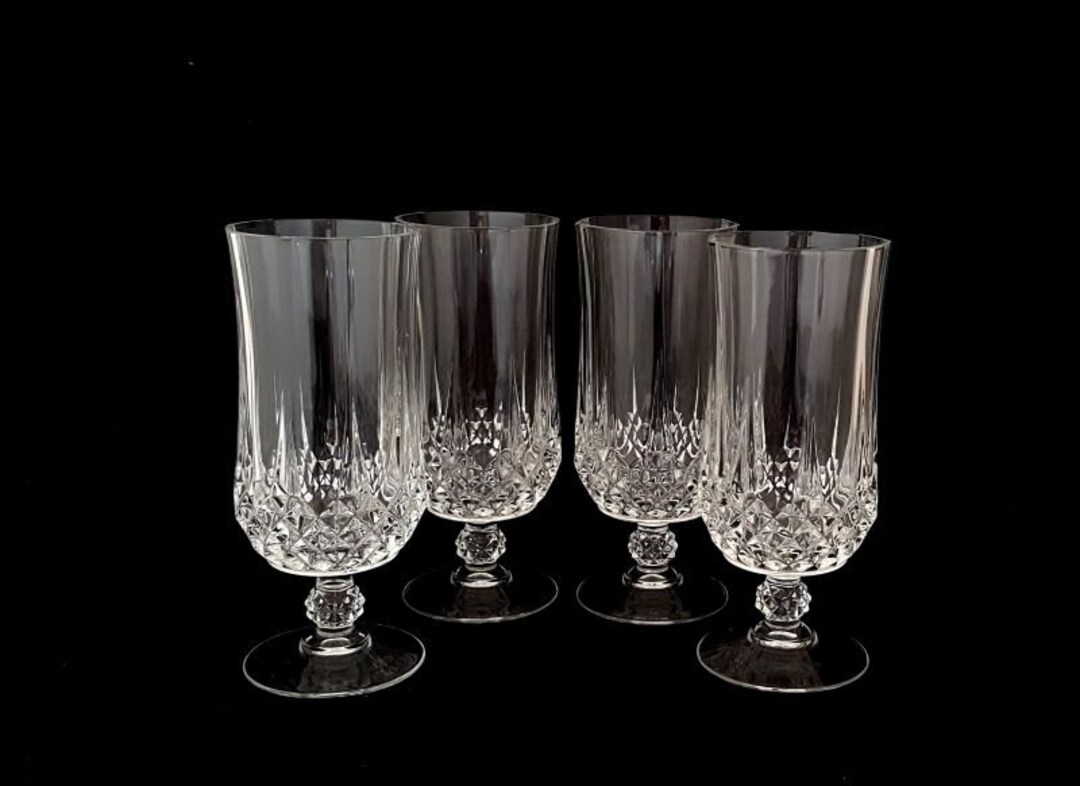 Cristal D'arques Longchamp Pattern Crystal Iced Tea Glasses Goblets ...