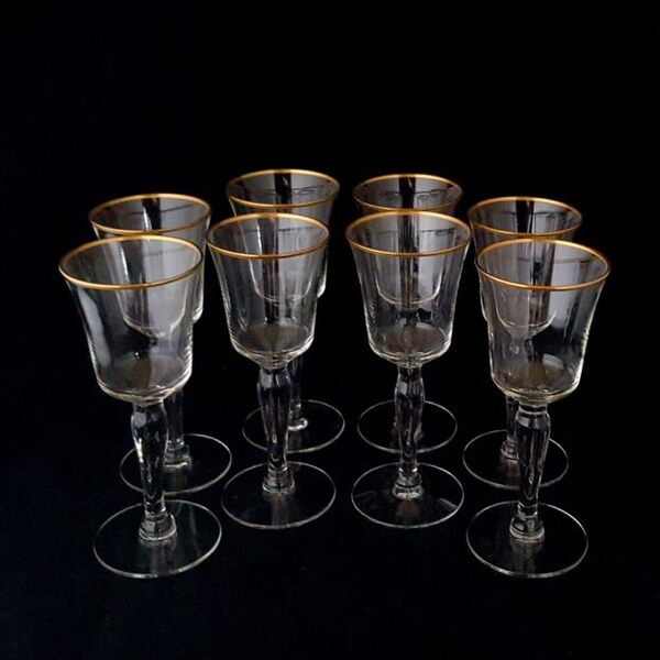 Gold Rimmed Cocktail Glasses - Etsy