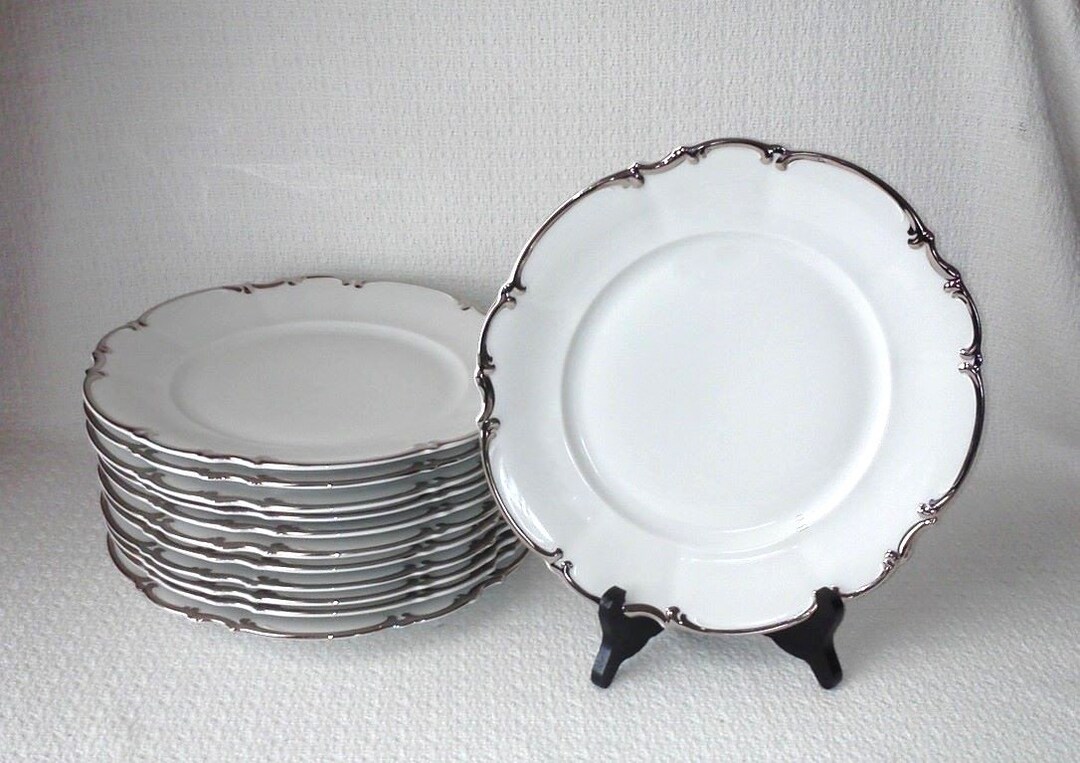 Hutschenreuther Pasco Revere Platinum Rim Dinner Plates Bavaria Germany ...