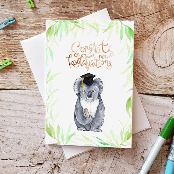 Koala Graduation Card Koalafications Graduation Gift Card | Etsy