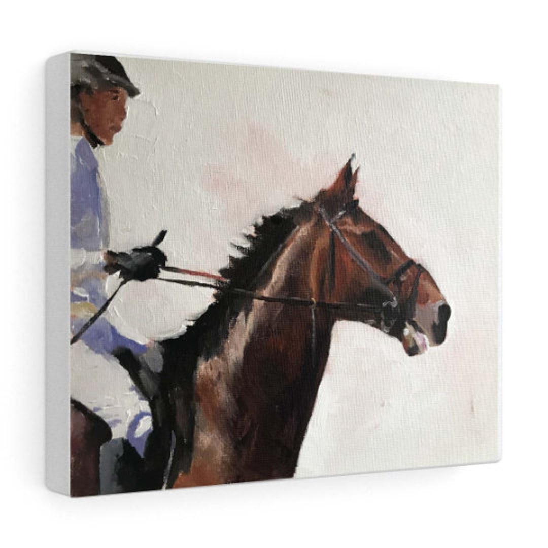 Horse Riding Painting, Horse Poster, Horse Wall Art, Canvas Print ...