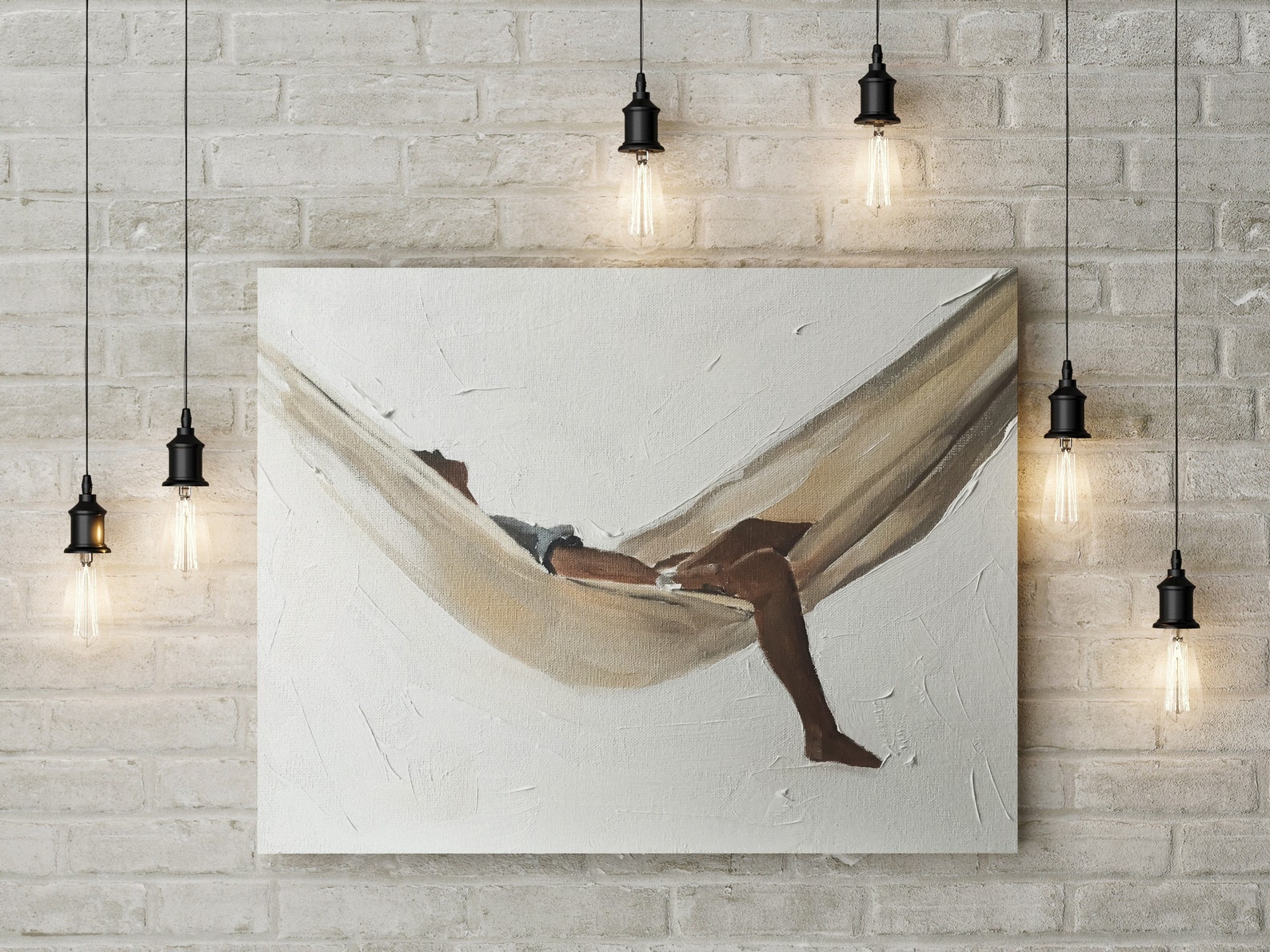 Woman in Hammock Painting Wall Art - Canvas Print - Fine Art - From ...