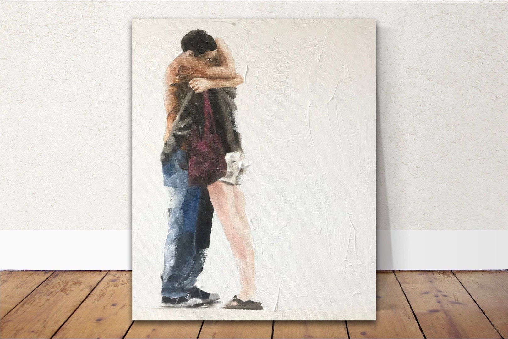 Love Painting Couple Poster Romance Wall Art Canvas Print | Etsy