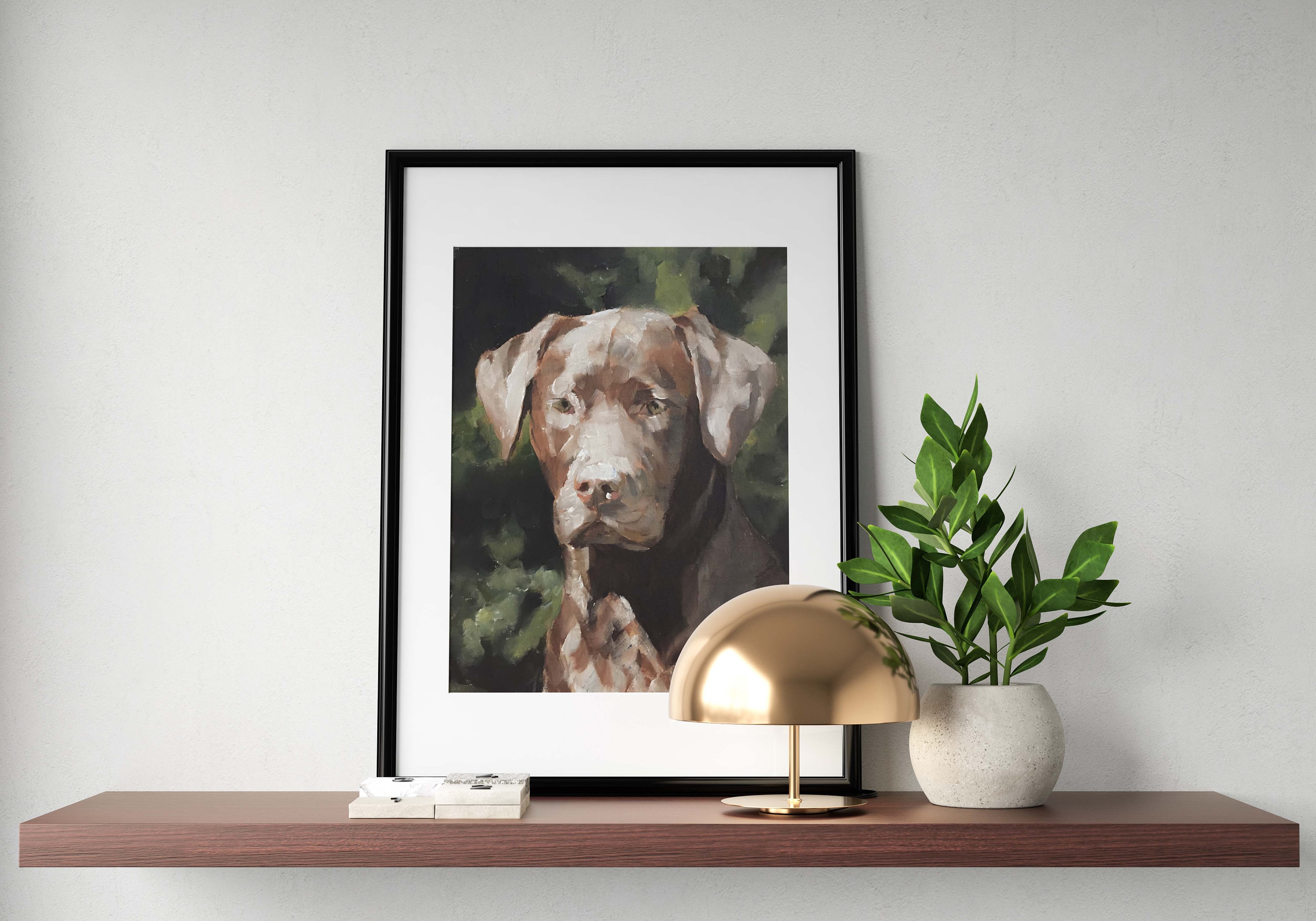 Chocolate Labrador Painting wall Art Canvas Print Fine - Etsy UK