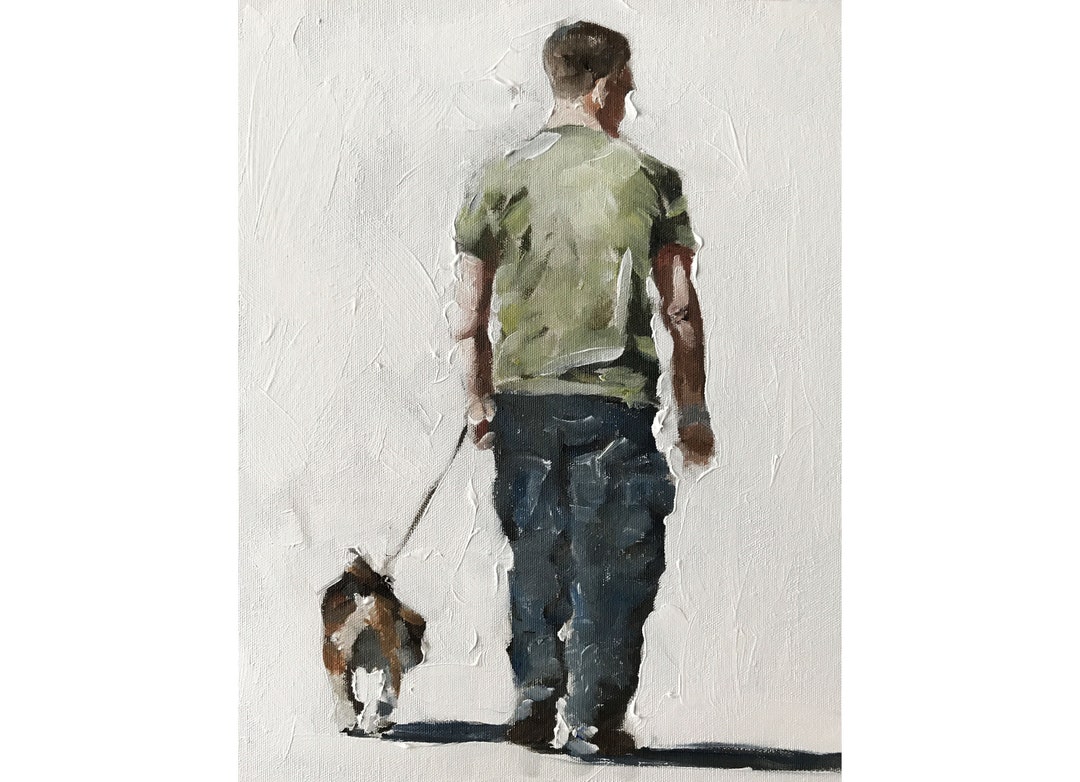 Man and Dog Painting, Dog Art, Dog Print, Fine Art - From Original Oil ...