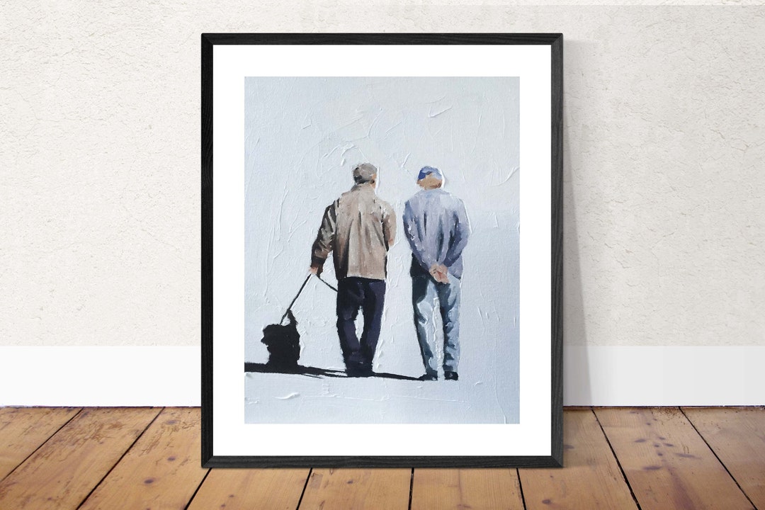 Dog Walk - Painting - Poster - Wall Art - Canvas Print - Fine Art ...