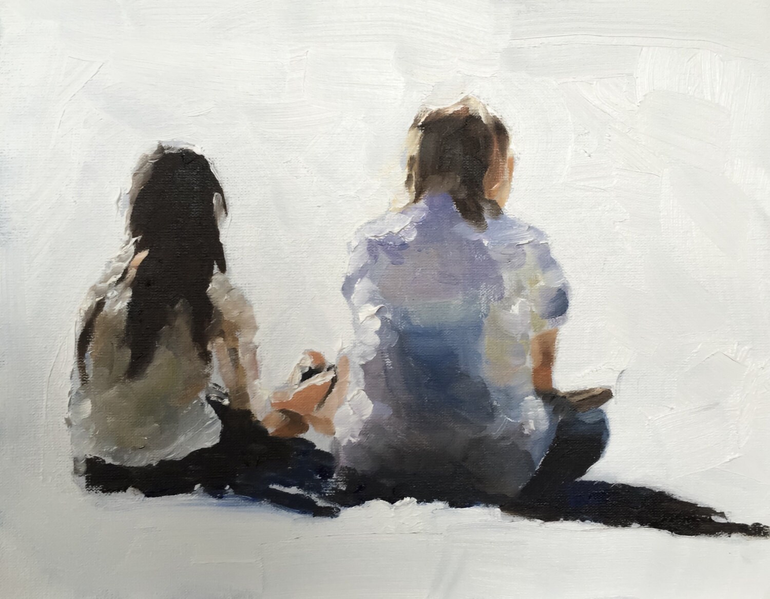 Mother and daughter Painting Wall art Canvas Print Fine | Etsy