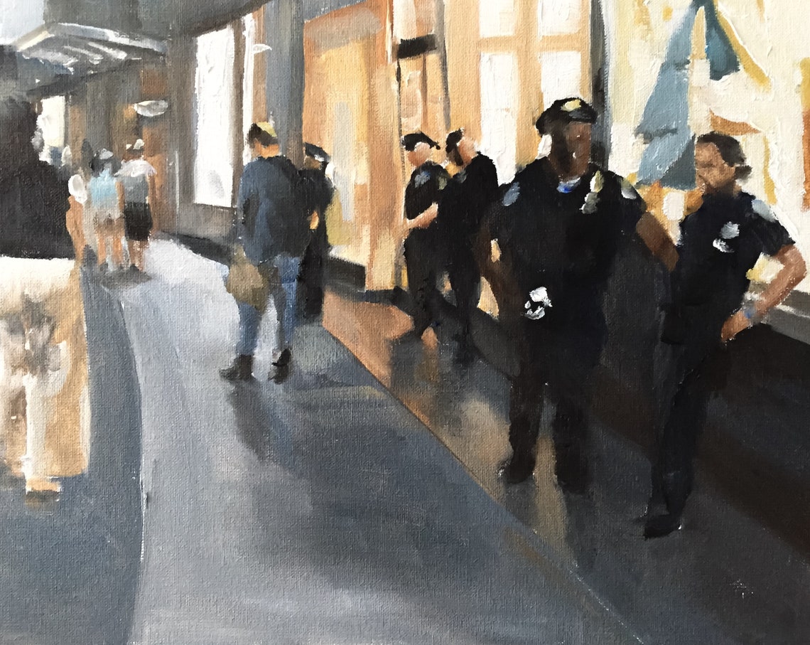NYPD Painting Poster Ew York Wall Art Prints Originals - Etsy