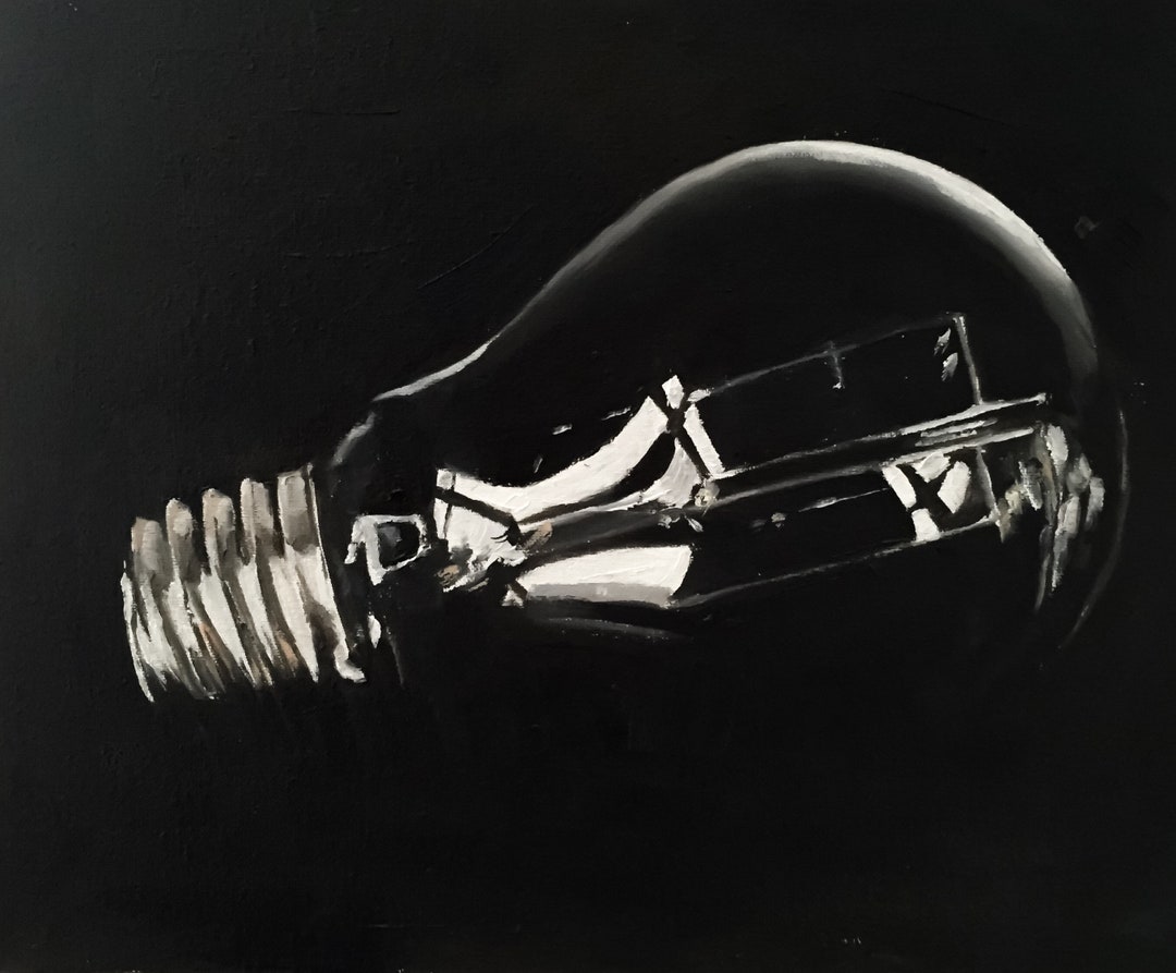 Light Bulb Still Life: Fine Art Print or Original Oil Painting - Etsy