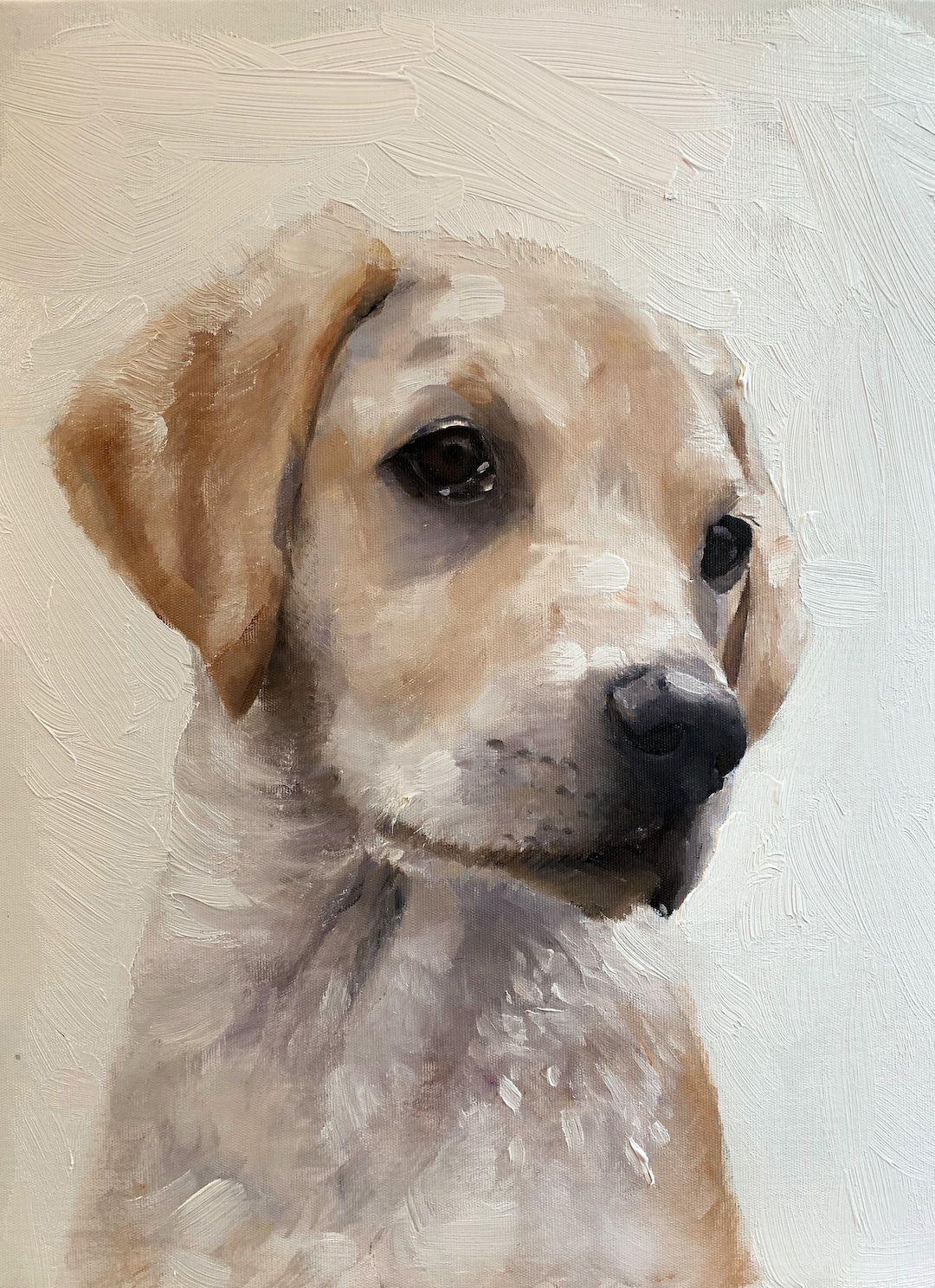 Custom Dog Portrait Painting on Canvas, Pet Oil Painting From Photo ...