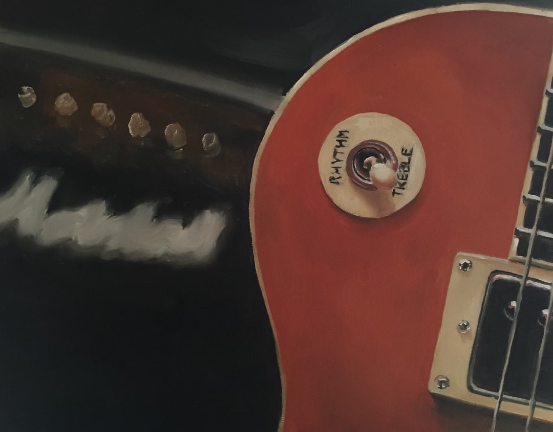 Guitar Oil Painting Print: James Coates Fine Art - Etsy