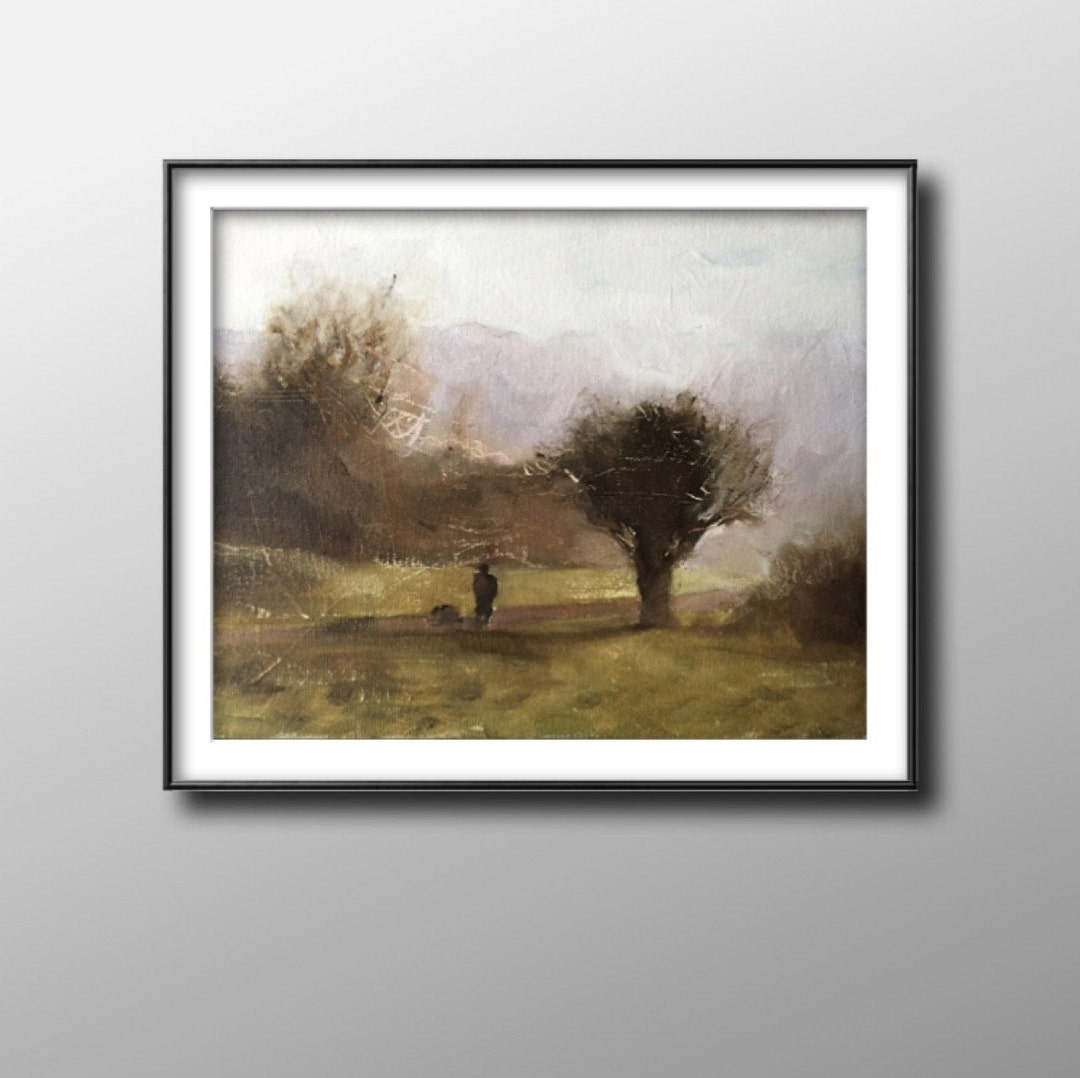 Man in Field Art Print: Landscape Oil Painting by James Coates - Etsy
