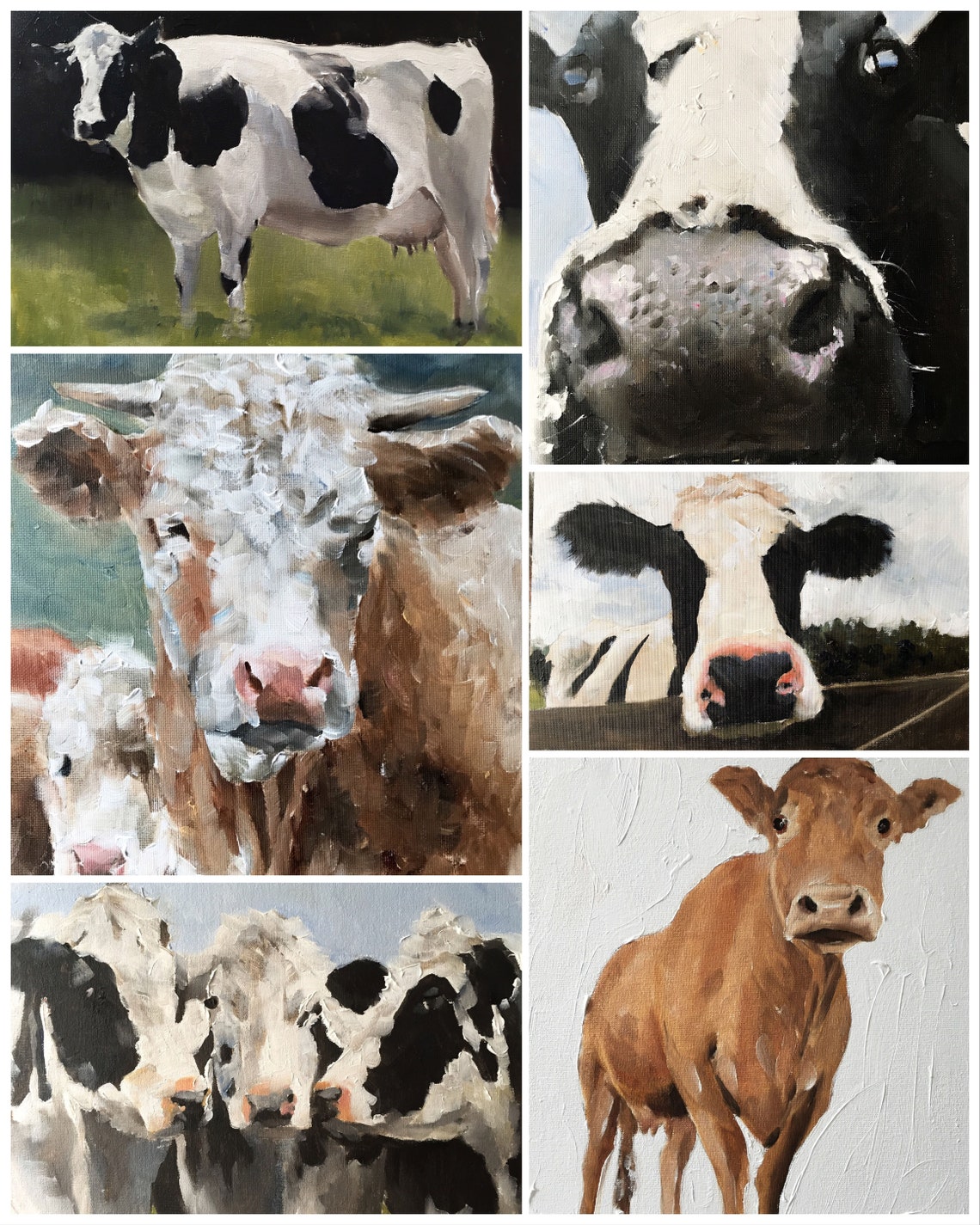 Cow Grazing Painting, PRINTS, Canvas, Posters, Originals, Commission ...