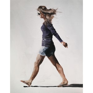 Woman Walking - Painting -wall Art - Canvas Print - Fine Art - From ...