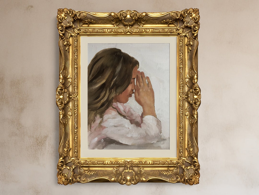 Girl Praying Art Print Unframed Oil Painting Print Oil Painting ...