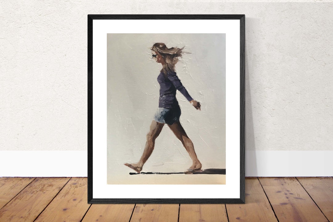 Woman Walking - Painting -wall Art - Canvas Print - Fine Art - From ...