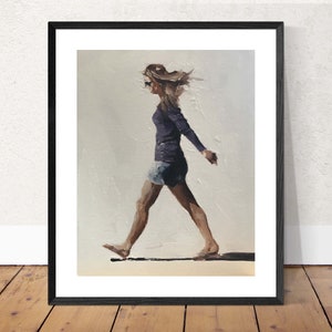 Woman Walking - Painting -wall Art - Canvas Print - Fine Art - From ...