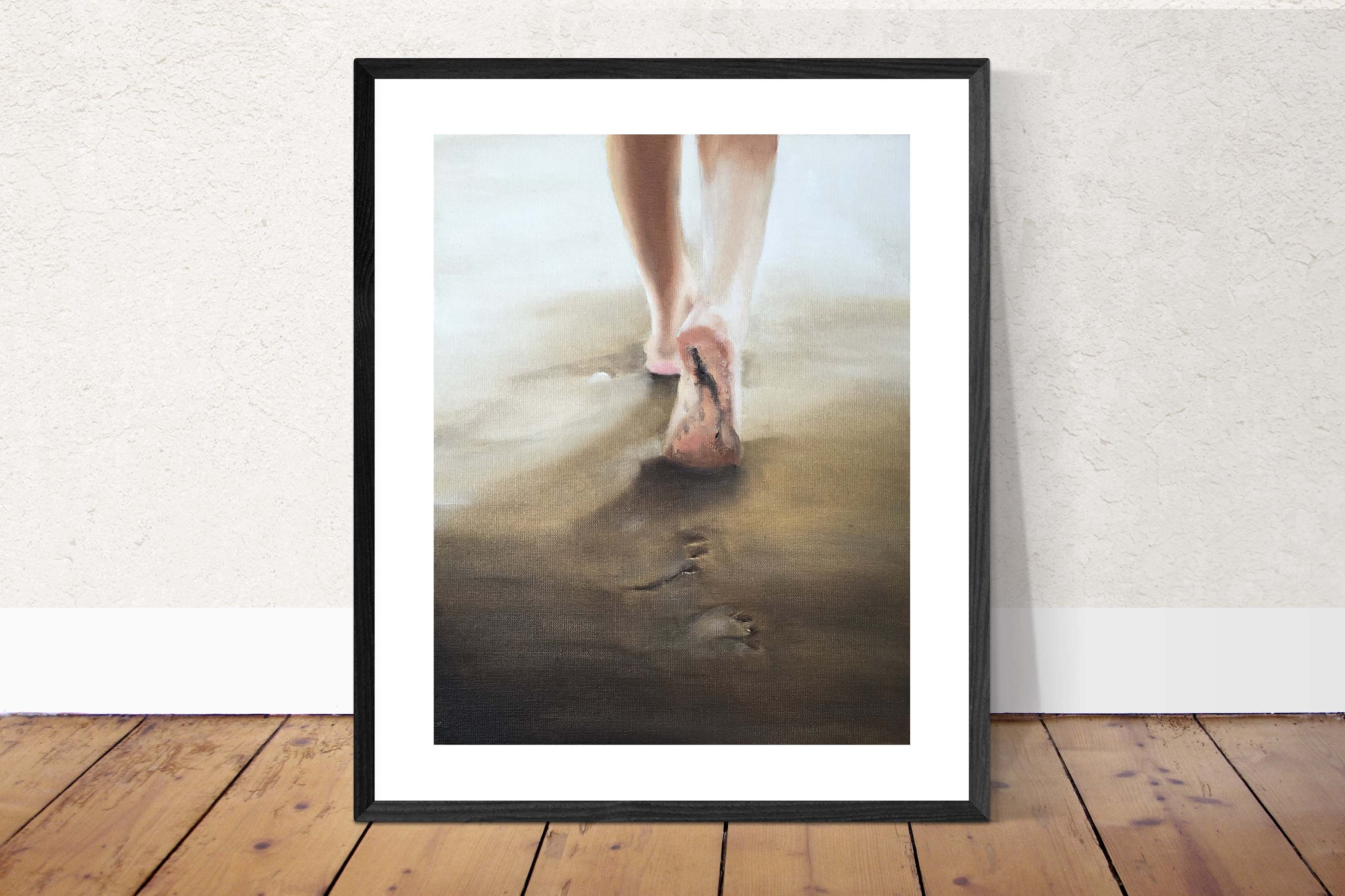 Footsteps in the Ocean Painting Beach Art Beach Prints - Etsy Canada
