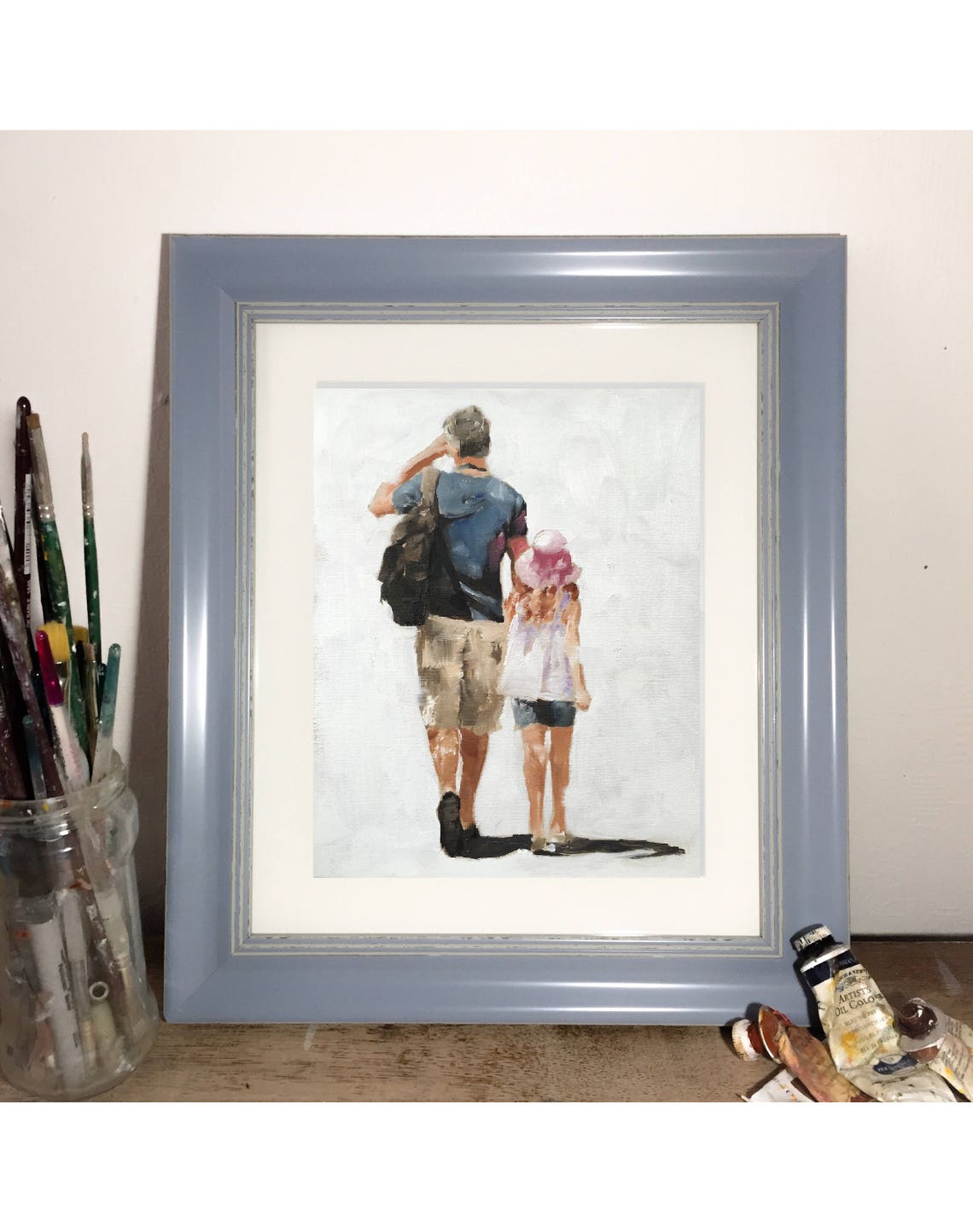 Daddy and Daughter Painting Prints Posters Canvas - Etsy UK