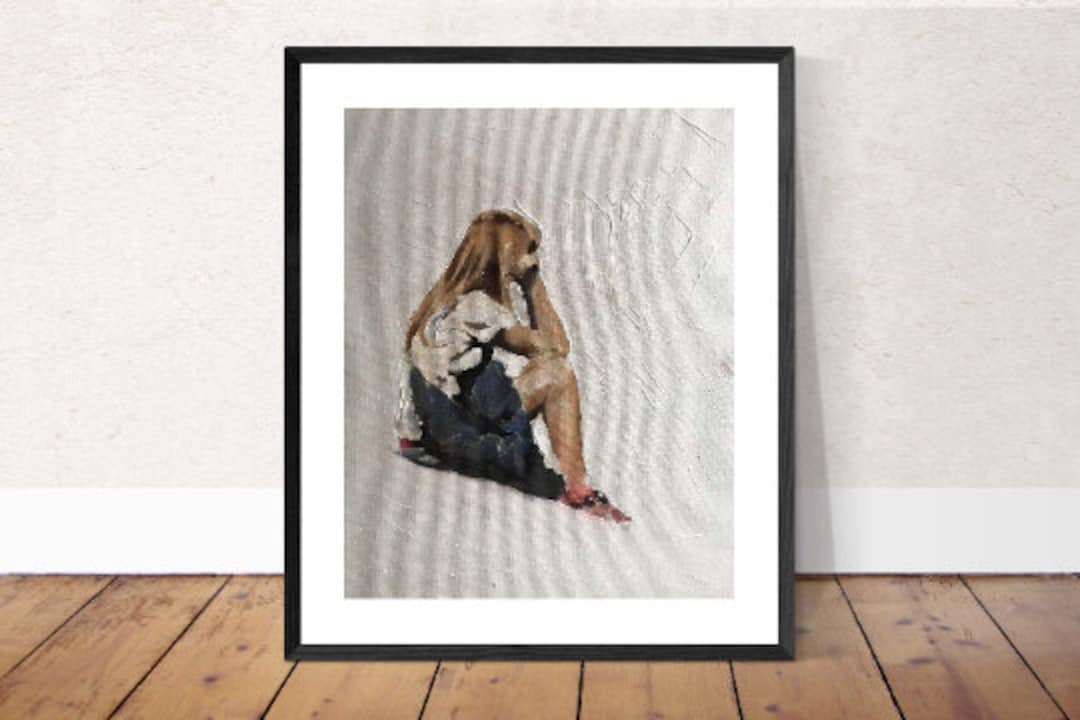 Girl Thinking Painting, Prints, Poster, Canvas, Originals, Commissions ...