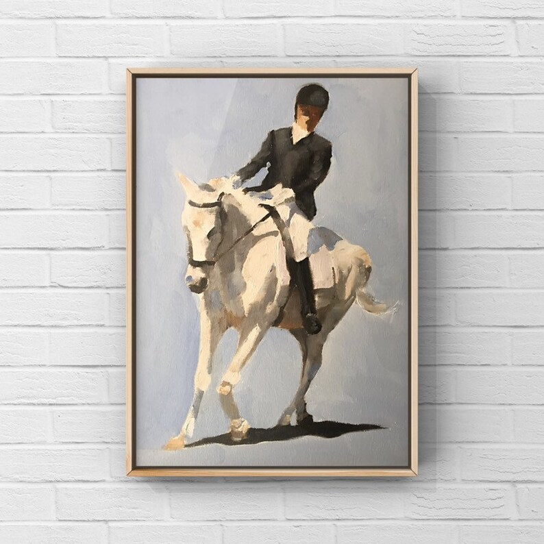 Horse Riding Painting Riding Poster Wall Art Canvas Print | Etsy