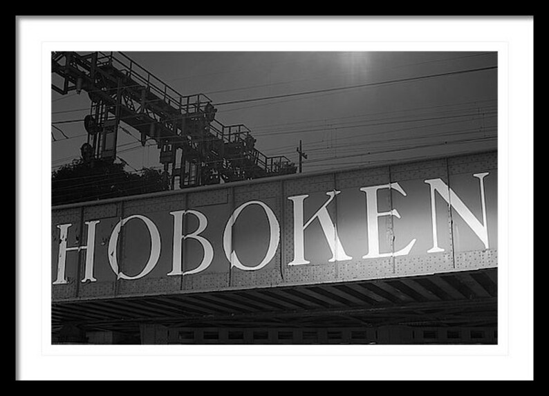 Hoboken Sign Print: Black and White Industrial Wall Art - Etsy