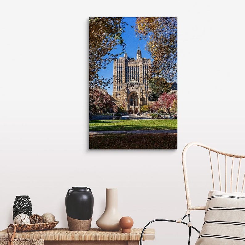 Yale University Library Autumn Canvas Art: Ivy League Alumni Gift - Etsy
