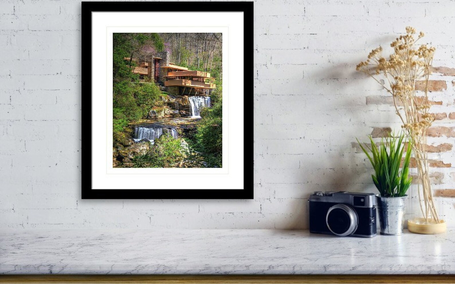 Fallingwater Print, Frank Lloyd Wright Architecture Canvas Wall Art - Etsy