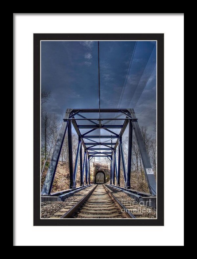 Industrial Wall Art, Railroad Bridge, Fine Art Print, Train Photography ...