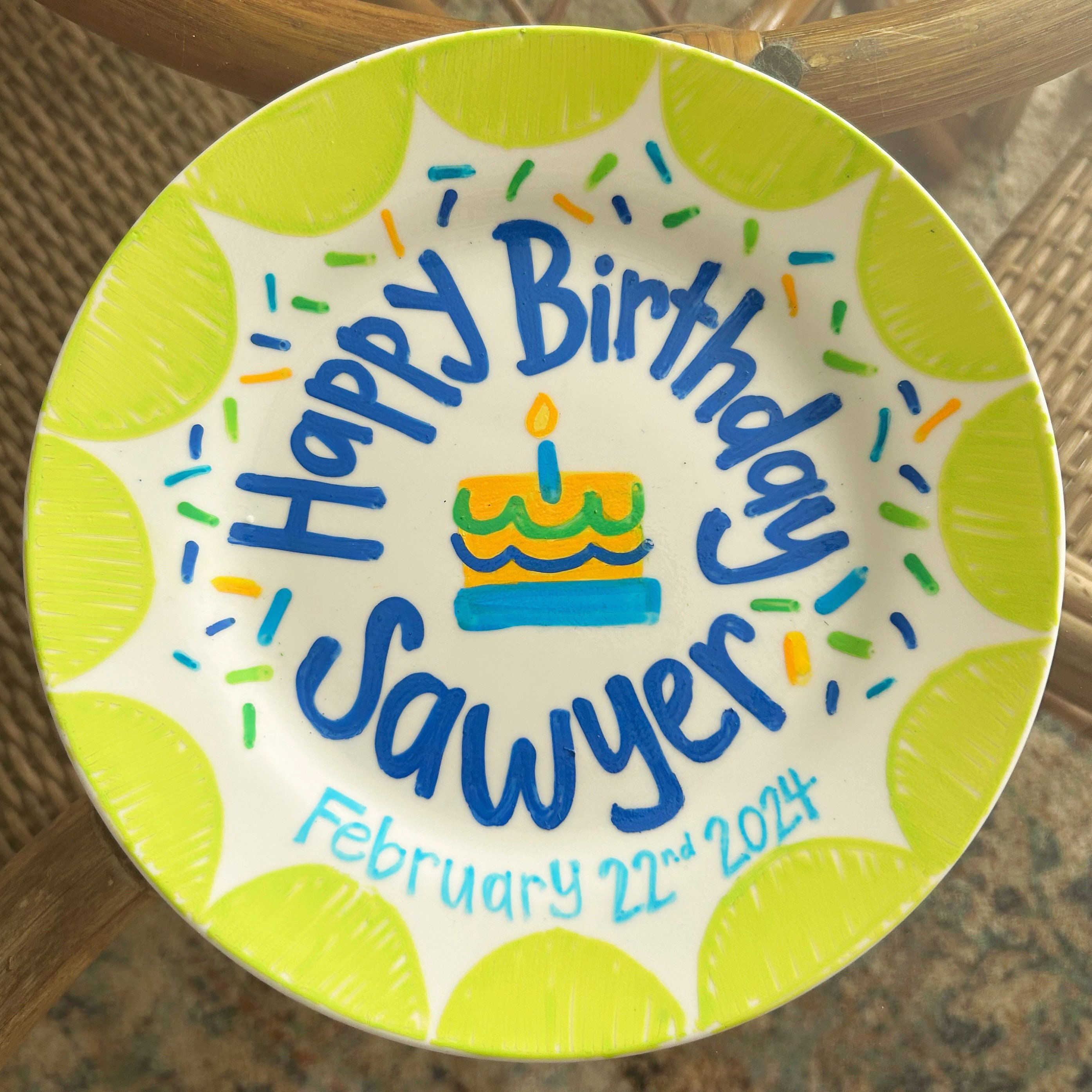 SMALL “happy Birthday” Plate - Etsy