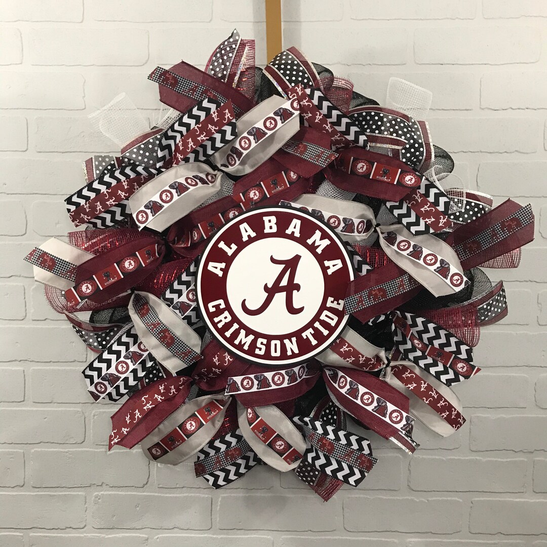 Alabama Crimson Tide Wreath - Alabama Crimson Tide Deco Mesh Wreath ...