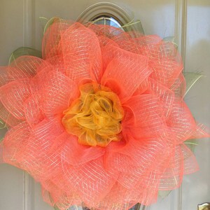 Spring Deco Mesh Wreath Summer Deco Mesh Wreath Spring - Etsy