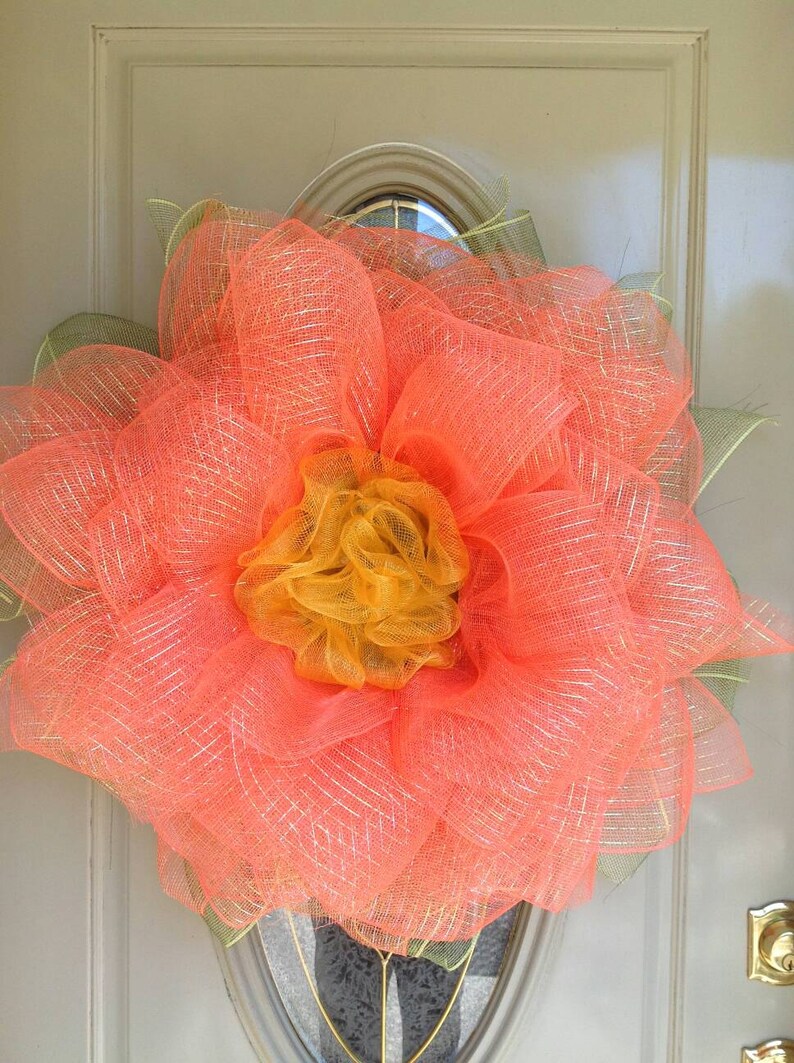 Spring Deco Mesh Wreath, Summer Deco Mesh Wreath, Spring Wreath, Summer ...