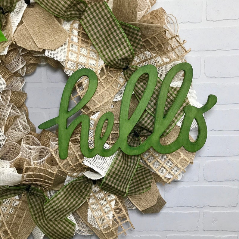 Hello Wreath, Farmhouse Decor, Everyday Wreath, Year Round Wreath ...