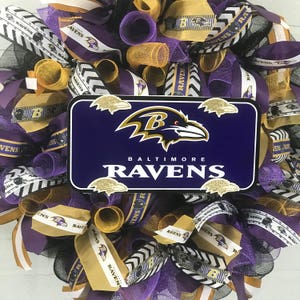 Baltimore Ravens Deco Mesh Wreath Baltimore Ribbon | Etsy