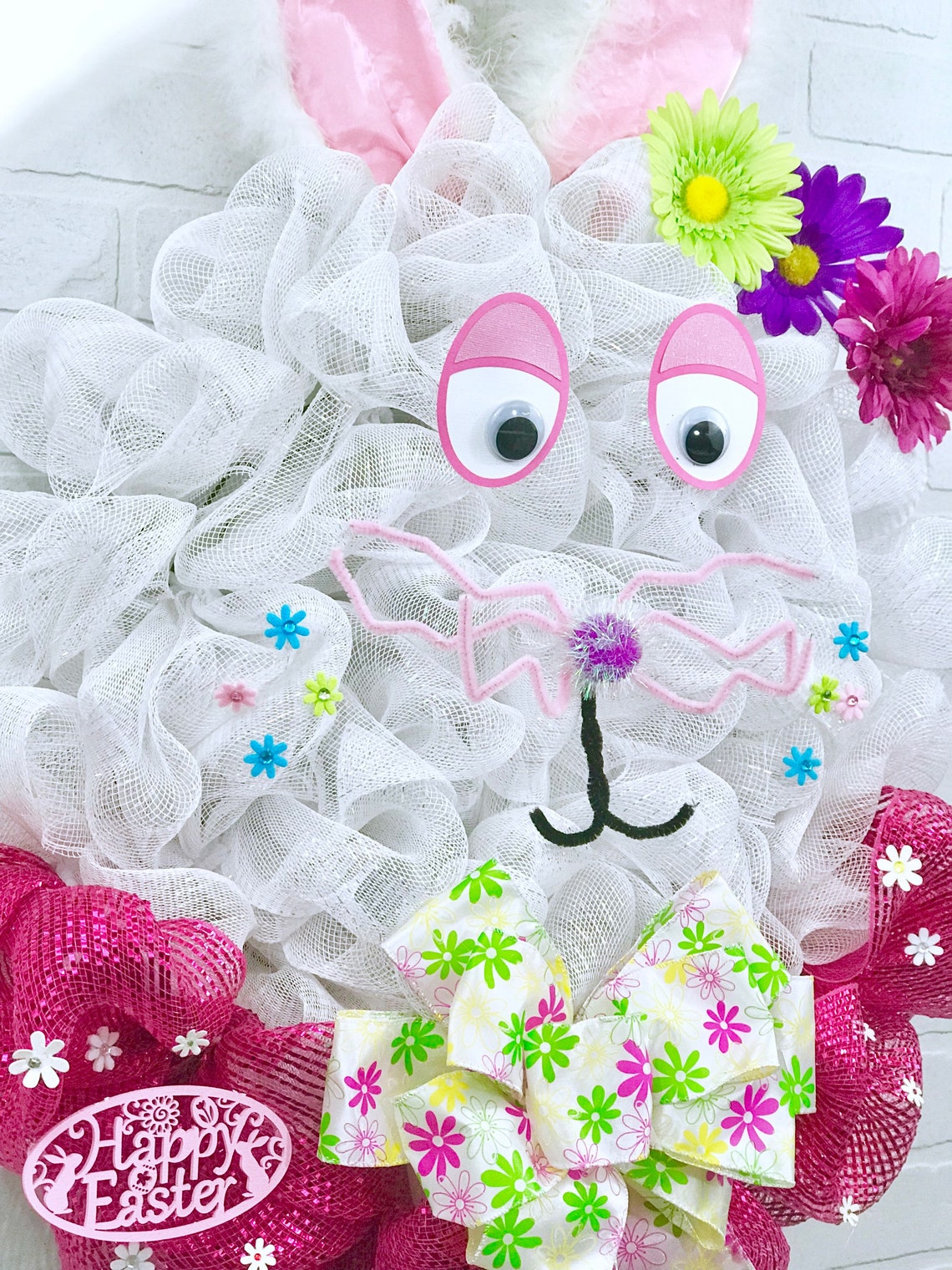 Easter Deco Mesh Wreath Spring Wreath Easter Bunny Wreath - Etsy