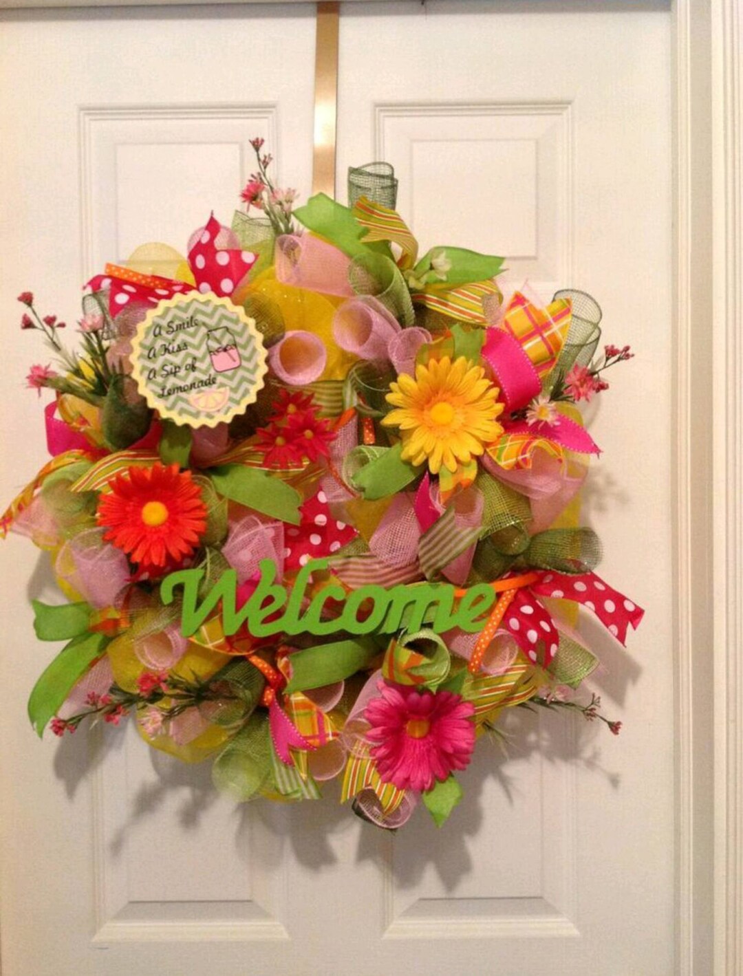 Spring Deco Mesh Wreath Summer Deco Mesh Wreath Spring - Etsy