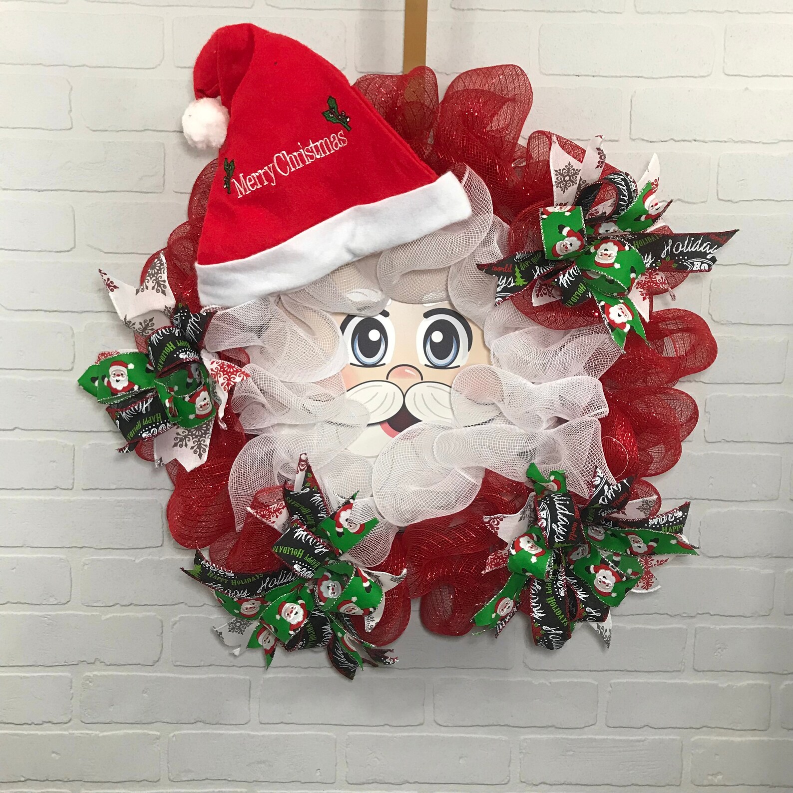 Santa Claus Wreath Christmas Wreath Holiday Decor Santa - Etsy