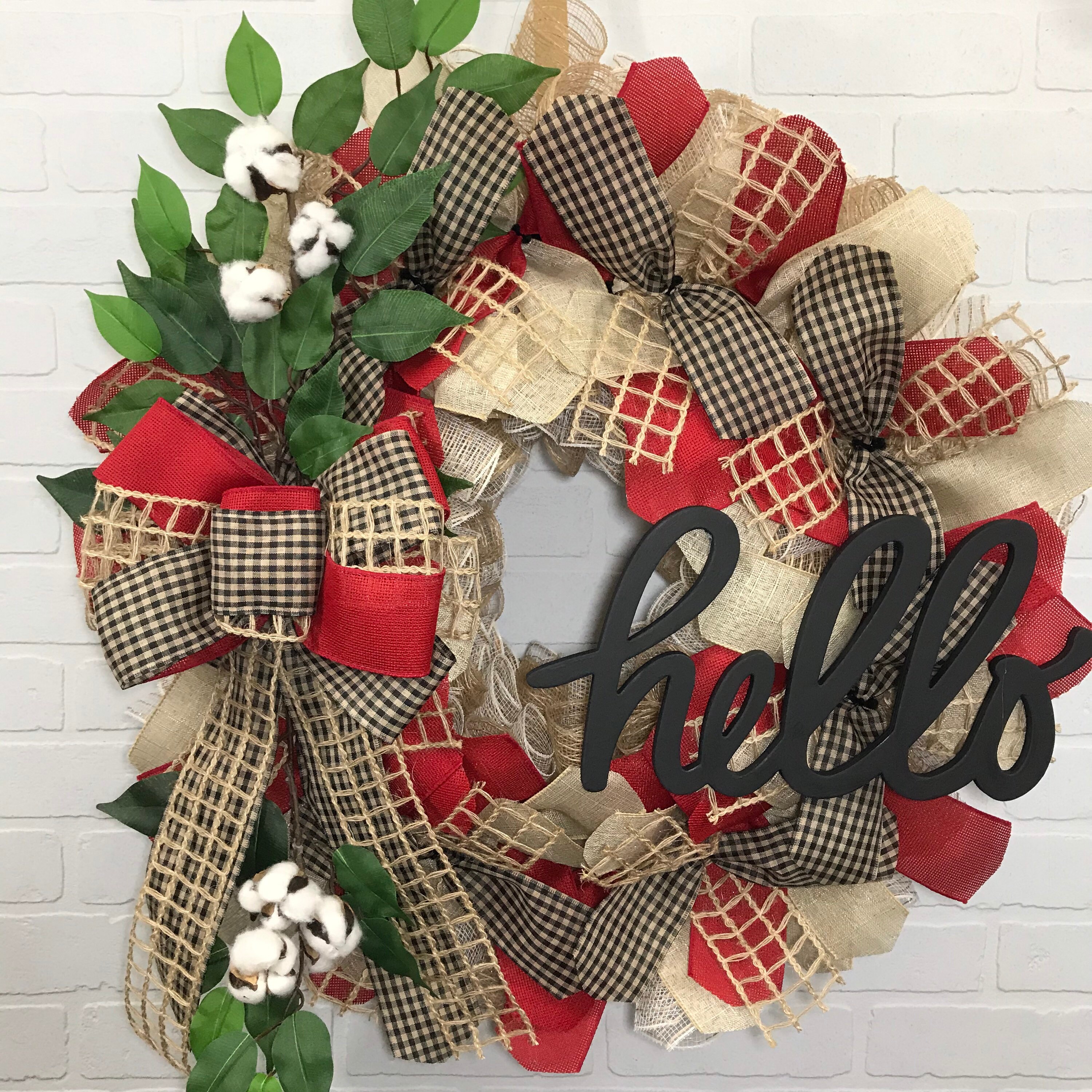 Hello Wreath Farmhouse Decor Everyday Wreath Year Round | Etsy